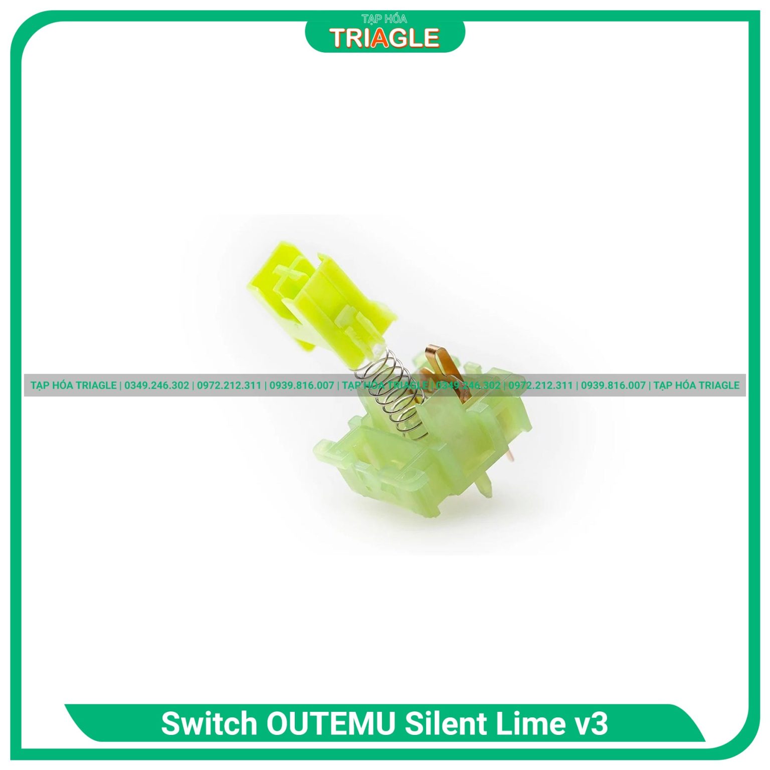 OUTEMU Silent – Switch Silent cho bàn phím cơ – Lime (Lemon) v3 | 5 Pin | Tactile | 35gf | Tản ...