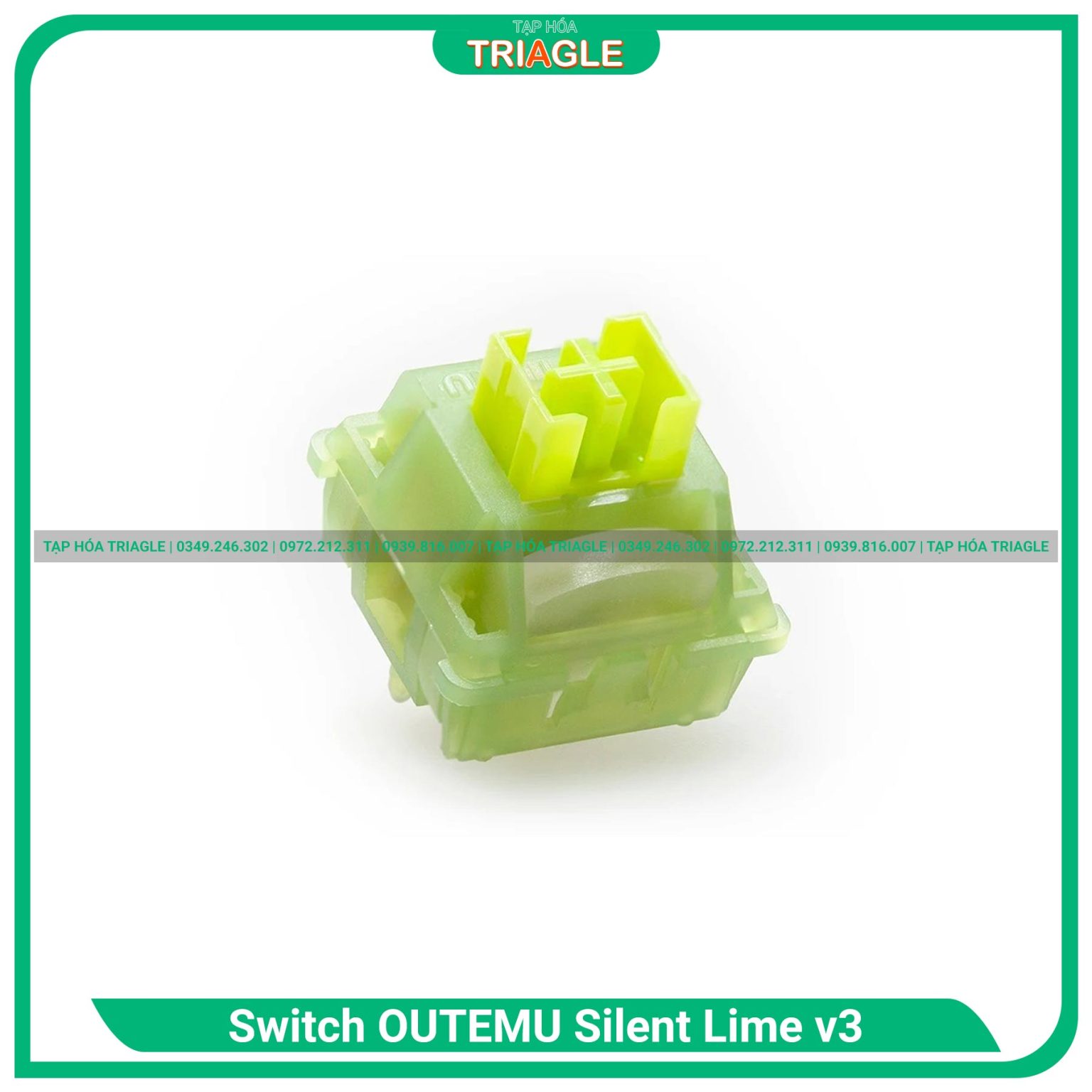 OUTEMU Silent – Switch Silent cho bàn phím cơ – Lime (Lemon) v3 | 5 Pin | Tactile | 35gf | Tản ...